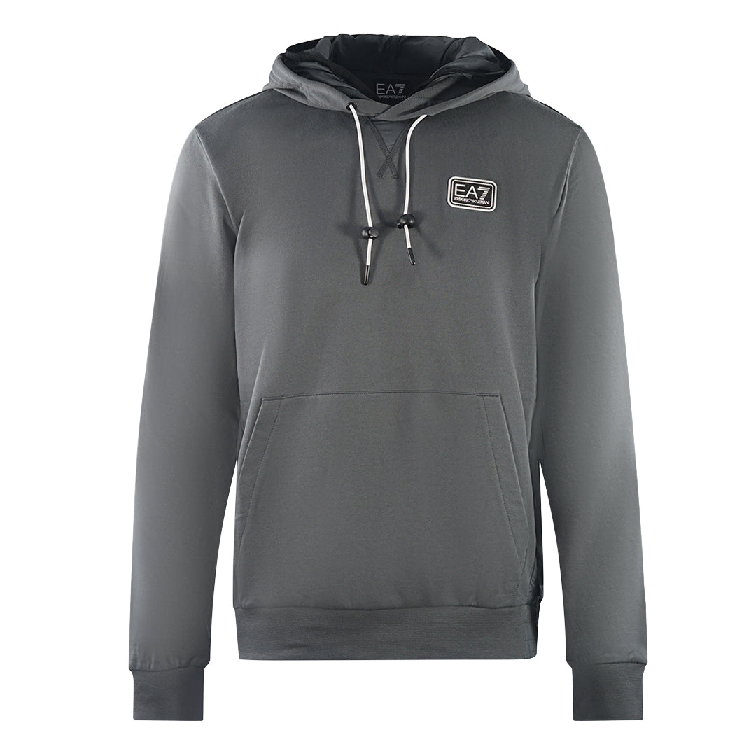 EA7 Branded Patch Logo Iron Gate Hoodie – Nova Clothing